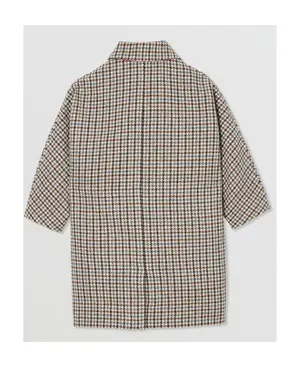 Burberry Houndstooth Check Logo Panel Coat