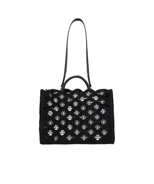 Rabanne Disc Detailed Woven Tote Bag