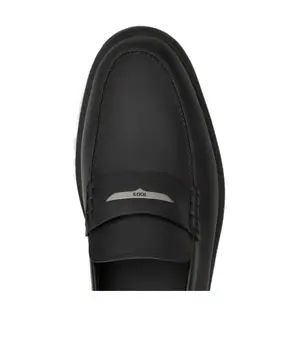 TOD'S Leather Loafers With Metal Detail - Black