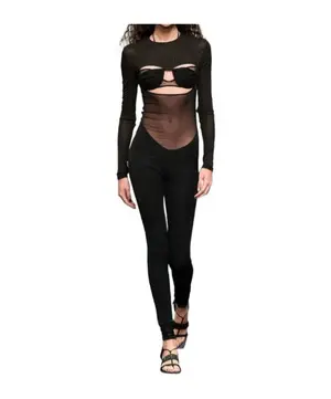 NENSI DOJAKA Tulle Cutout Jumpsuit