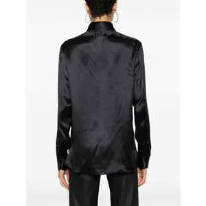 TOM FORD Pintucked Long-sleeved Shirt - Black