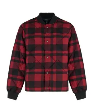 Ralph Lauren Quilted Plaid Bomber Jacket - Red