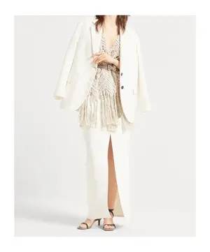 Brunello Cucinelli Macrame Cardigan With Tassel Hem - White