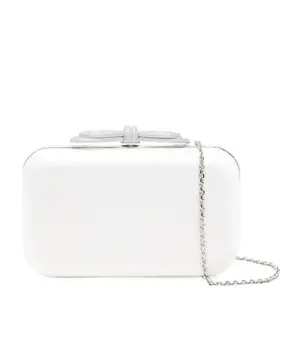MACHMACH Chain Shoulder Bag With Bow Detail - White