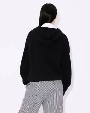 Kenzo Logo Detailed Drawstring Knit Hoodie