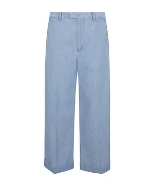 Valentino Garavani Button Detailed Wide-leg Jeans