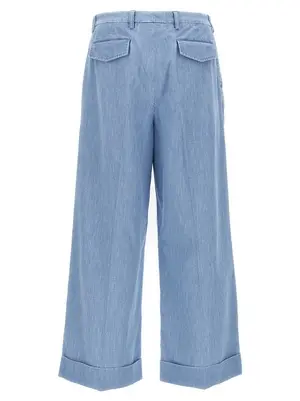 Valentino Garavani Button Detailed Wide-leg Jeans