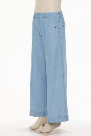 Valentino Garavani Button Detailed Wide-leg Jeans