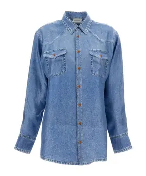 PIERRE-LOUIS MASCIA Long Sleeve Denim Effect Shirt