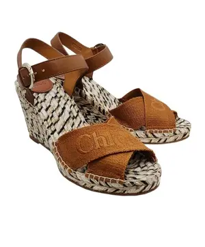 Chloé Piia Crossover-strap Espadrille Wedge Sandals