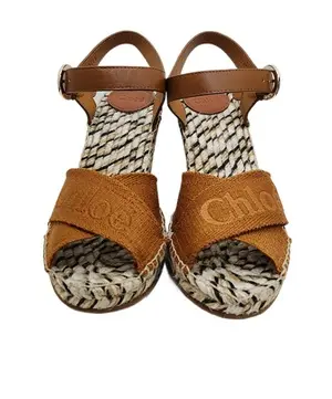 Chloé Piia Crossover-strap Espadrille Wedge Sandals