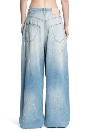 Acne Studios Paint Splatter Wide-leg Jeans - Blue