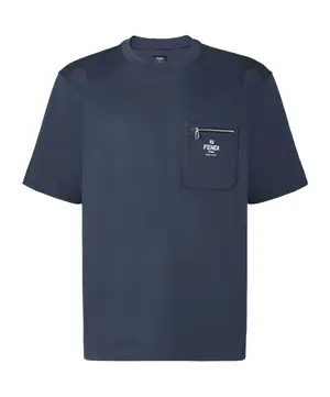 Fendi Short Sleeved Crewneck T-shirt - Navy Blue