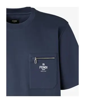 Fendi Short Sleeved Crewneck T-shirt - Navy Blue