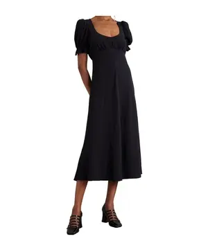 Chloé Ruffled Puff Sleeve Midi Dress
