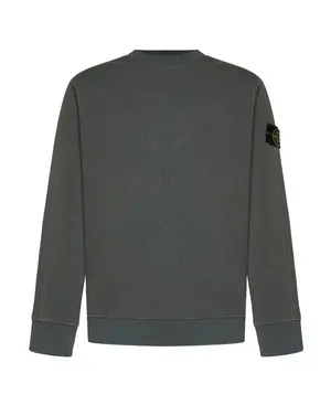 Stone Island Logo Patch Crewneck Sweatshirt - Black