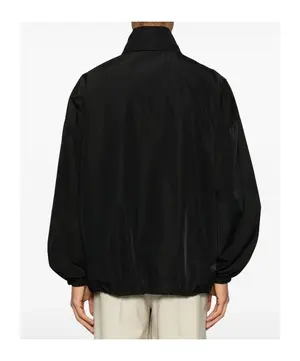 Saint Laurent Logo Embroidered Zip-up Jacket - Black