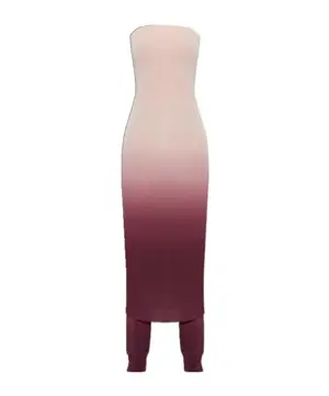 Alaïa Off-the-shoulder Gradient Jumpsuit With Zip Hem - Red