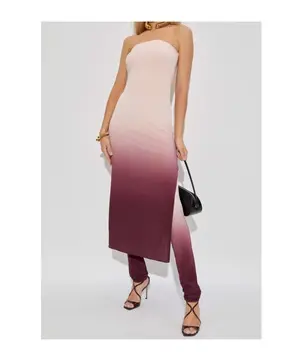 Alaïa Off-the-shoulder Gradient Jumpsuit With Zip Hem - Red