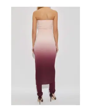 Alaïa Off-the-shoulder Gradient Jumpsuit With Zip Hem - Red