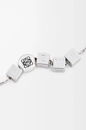 Loewe Sterling Pebble Cube Necklace - Silver