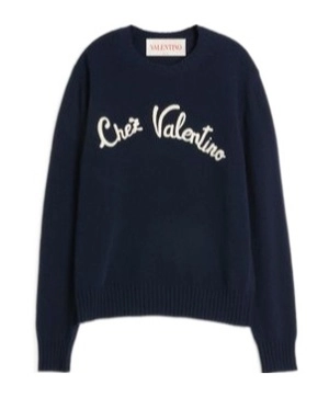 Valentino Garavani Chez Embroidered Crewneck Jumper - Indigo