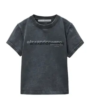 Alexander Wang Shrunken Logo T-shirt - Black