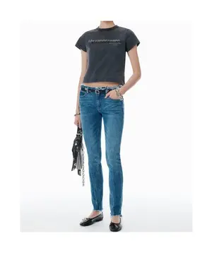 Alexander Wang Shrunken Logo T-shirt - Black
