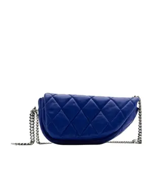 Burberry Burberry Shield Lock Quilted Shoulder Bag Blue