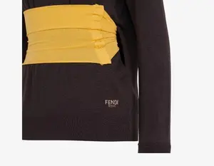 Fendi Long-sleeved Ribbed Wool Jumper With Embroidered Logo