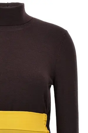 Fendi Long-sleeved Ribbed Wool Jumper With Embroidered Logo