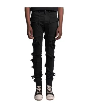 Rick Owens Distressed Denim Trousers - Black