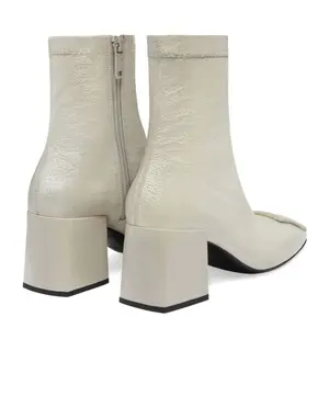 COURREGES Square Toe Zip Detailed Ankle Boots - Nude