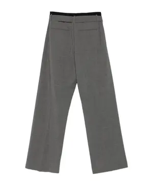MSGM Belted Pleated Straight Leg Trousers