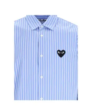 Play Comme Des Garcon Comme Des Garons Play Striped Short Sleeved Shirt