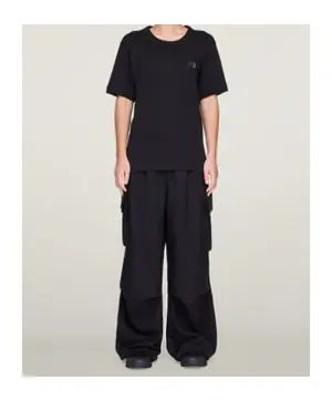 Y3 Cargo Trousers With Adjustable Drawstring Waist And Snap-button Hems