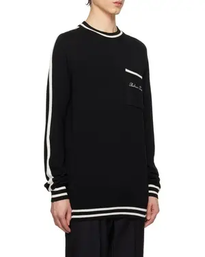 Balmain Knitted Jumper With Logo Embroidery And Contrast Trims