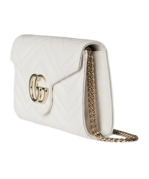 Gucci Logo Plaque Quilted Clutch Bag