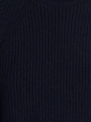 Balmain Ribbed-knit Logo-patch High Neck Sweater - Blue