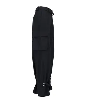 Attico Belted Long Cargo Pants - Black