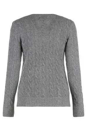 Polo Ralph Lauren Cable-knitted Jumper With Embroidered Logo - Grey
