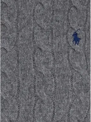 Polo Ralph Lauren Cable-knitted Jumper With Embroidered Logo - Grey