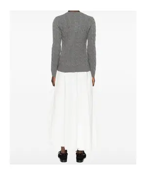 Polo Ralph Lauren Cable-knitted Jumper With Embroidered Logo - Grey