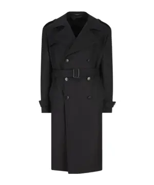 Tagliatore Long Sleeve Double-breasted Belted Trench Coat