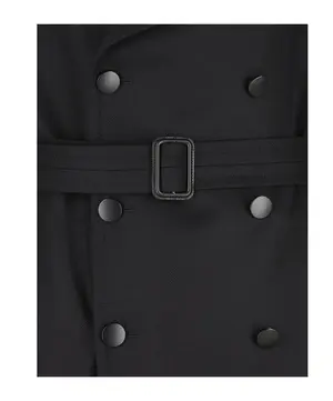 Tagliatore Long Sleeve Double-breasted Belted Trench Coat