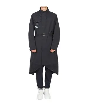 C.P. COMPANY Waterproof Trench Coat With Buckle Belt - Black