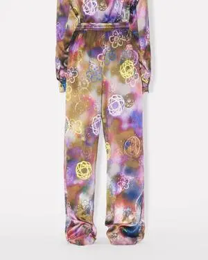 Kenzo X Futura 2000 Silk Graphic Print Pants