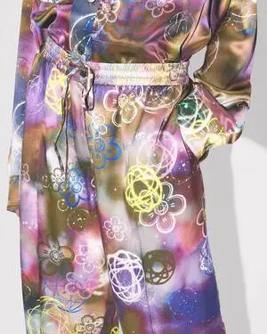Kenzo X Futura 2000 Silk Graphic Print Pants