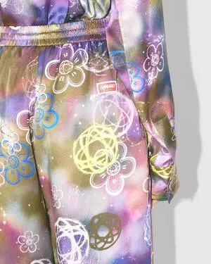 Kenzo X Futura 2000 Silk Graphic Print Pants