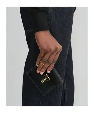 TOTEME T-lock Small Card Holder - Black